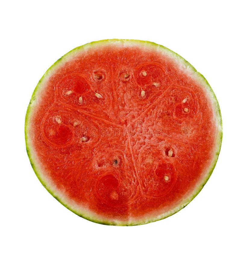 Fresh Cut Watermelon Half Isolated on White Stock Image - Image of ...