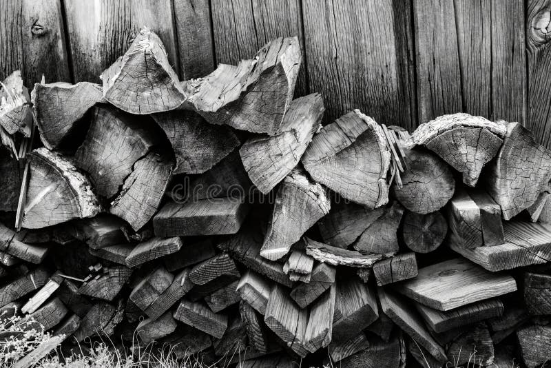 Fresh Cut Wood Stacked Along a Wall Stock Image - Image of infrared ...