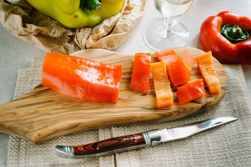 Fresh cutted pepper stock image. Image of lifestyle, gourmet - 87967437