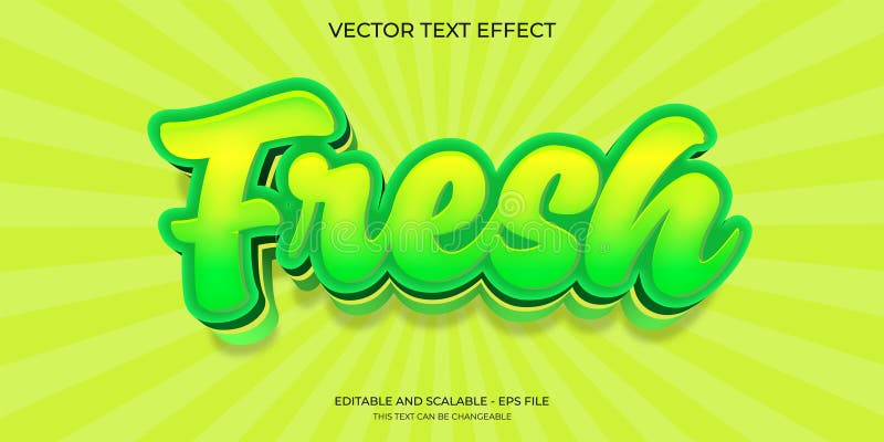 Fresh 3D Gradient Text Effect Typography Design Stock Illustration ...