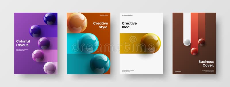 Fresh 3D Spheres Flyer Layout Bundle Stock Vector - Illustration of ...