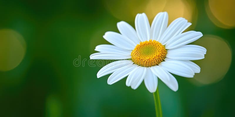 Fresh Daisy in Full Bloom with Green Nature Backdrop. Stock ...