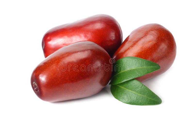 Fresh Date Fruit with Leaves Isolated on White Background Stock Photo ...