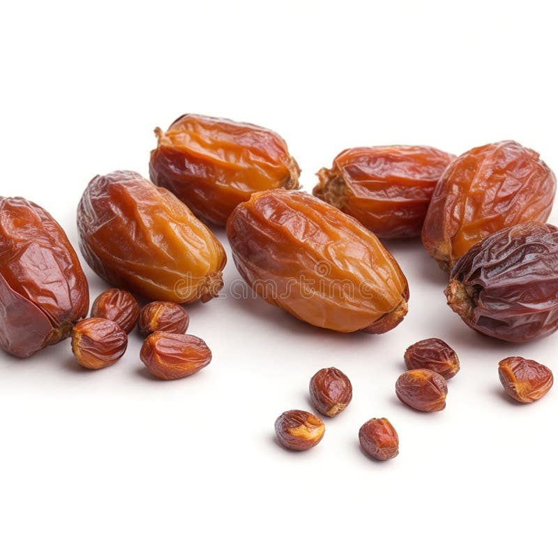 Fresh Dates Over White Background Stock Illustration - Illustration of ...
