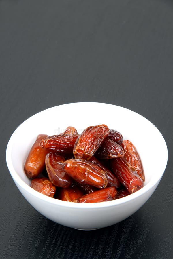 Fresh Date Fruit in a White Bowl Stock Photo - Image of delicious ...