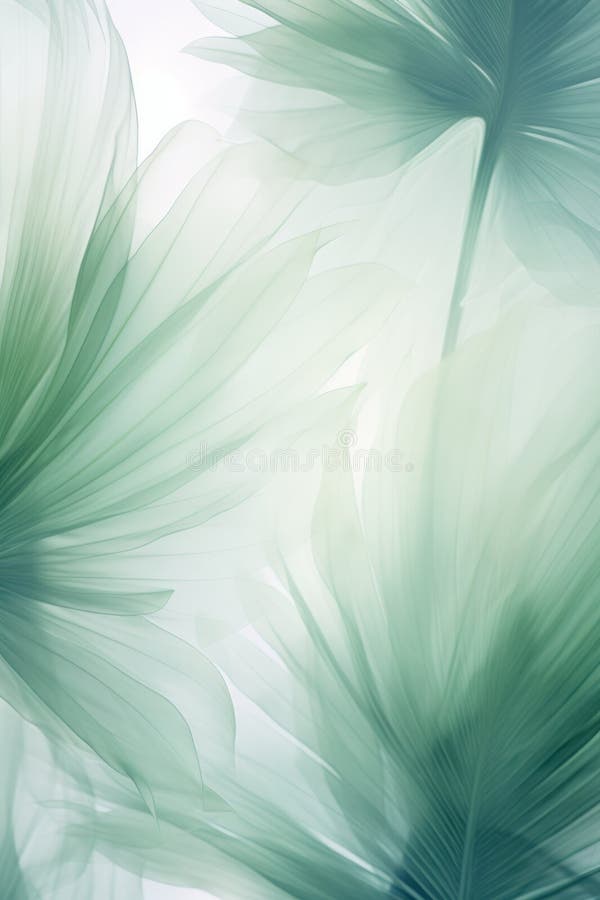 Fresh, Delicate, Ethereal Tropical Leaves Background with a Mist Effect ...