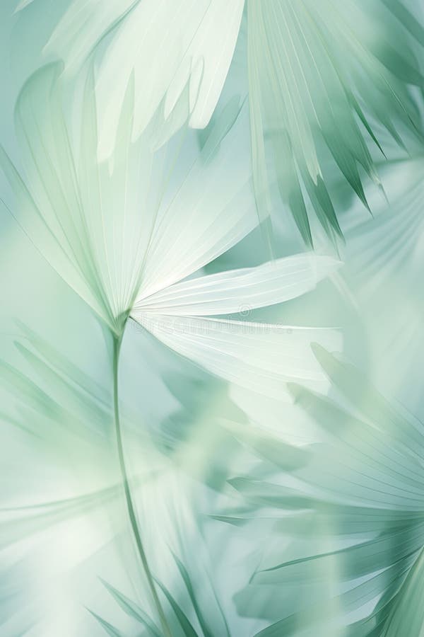 Fresh, Delicate, Ethereal Tropical Leaves Background with a Mist Effect ...