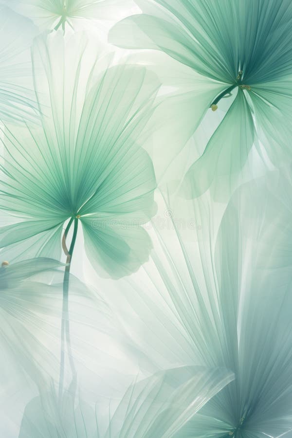 Fresh, Delicate, Ethereal Tropical Leaves Background with a Mist Effect ...
