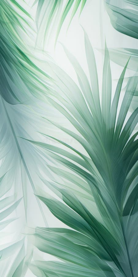 Fresh, Delicate, Ethereal Tropical Leaves Background with a Mist Effect ...