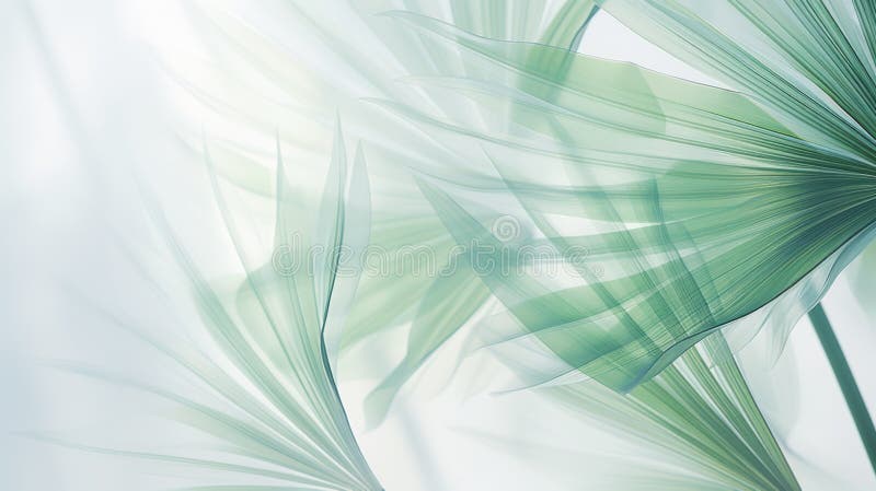 Fresh, Delicate, Ethereal Tropical Leaves Background with a Mist Effect ...