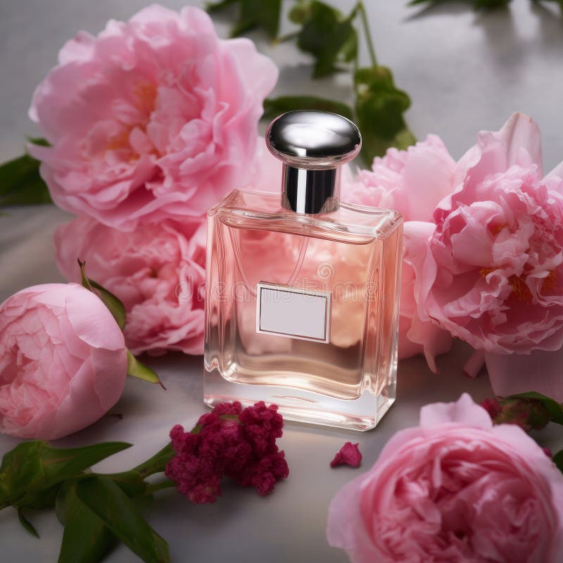 A Fresh and Delicate Pink Perfume for Women Generative AI Stock ...