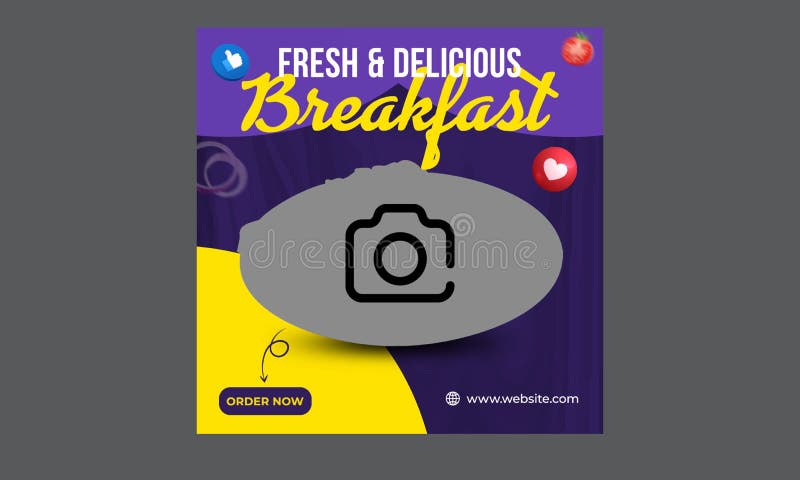Fresh & Delicious Breakfast Social Media Post Stock Vector ...