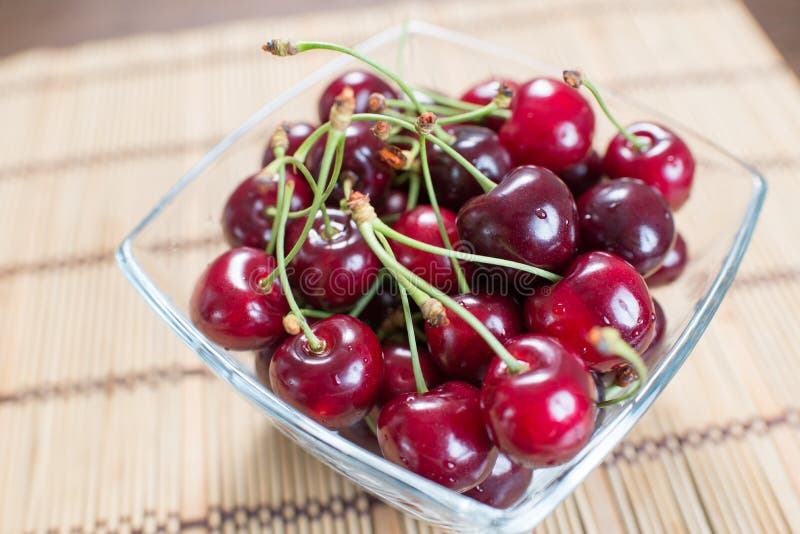 Fresh delicious cherries stock photo. Image of summer - 60593940
