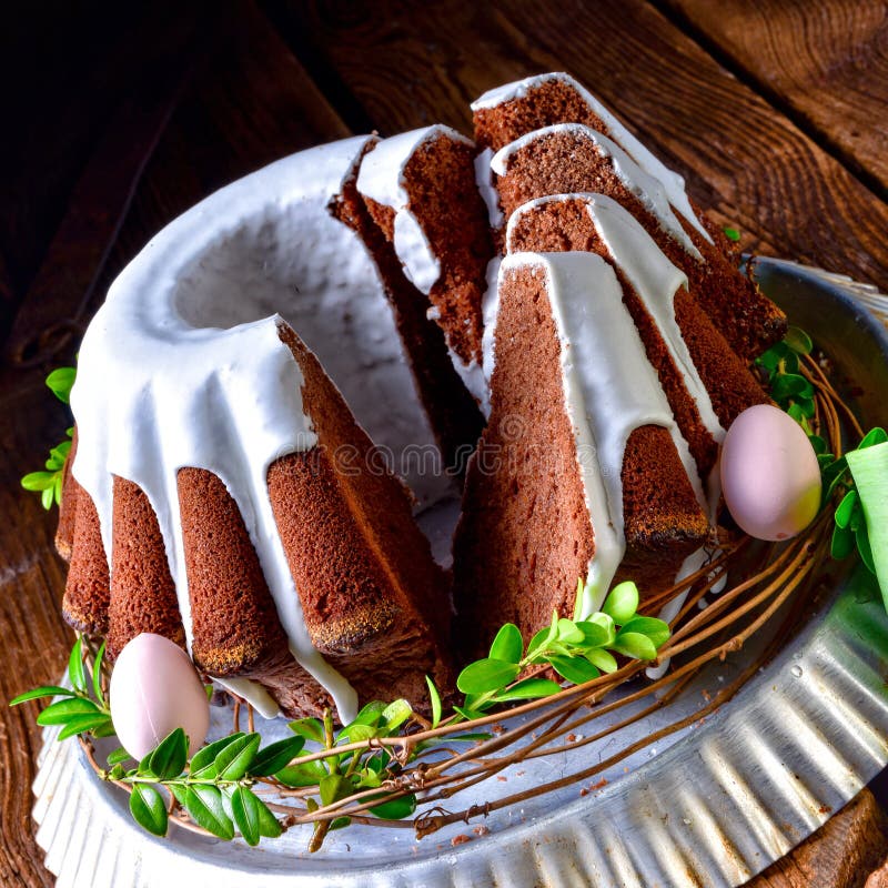 Delicious Chocolate Spring Cake Stock Image - Image of homemade ...