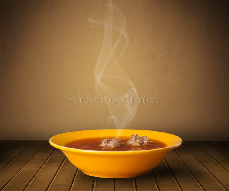 Fresh Delicious Home Cooked Soup with Steam Stock Photo - Image of ...