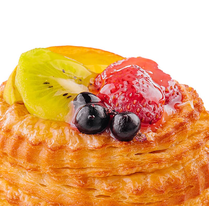 Fresh Delicious Puff Pastry with Sweet Berries Stock Image - Image of ...