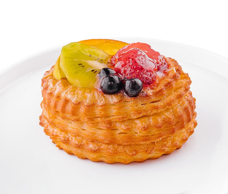 Fresh Delicious Puff Pastry with Sweet Berries Stock Image - Image of ...