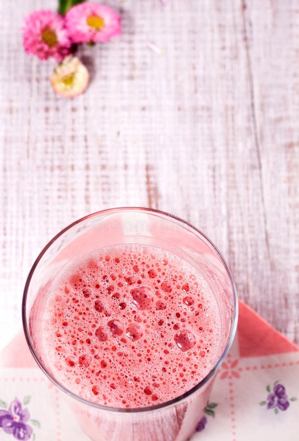 Fresh Delicious Strawberry Smoothie Stock Photo - Image of glass, sweet ...