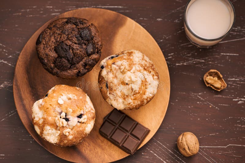 Fresh Different Homemade Muffins on the Table Stock Image - Image of ...