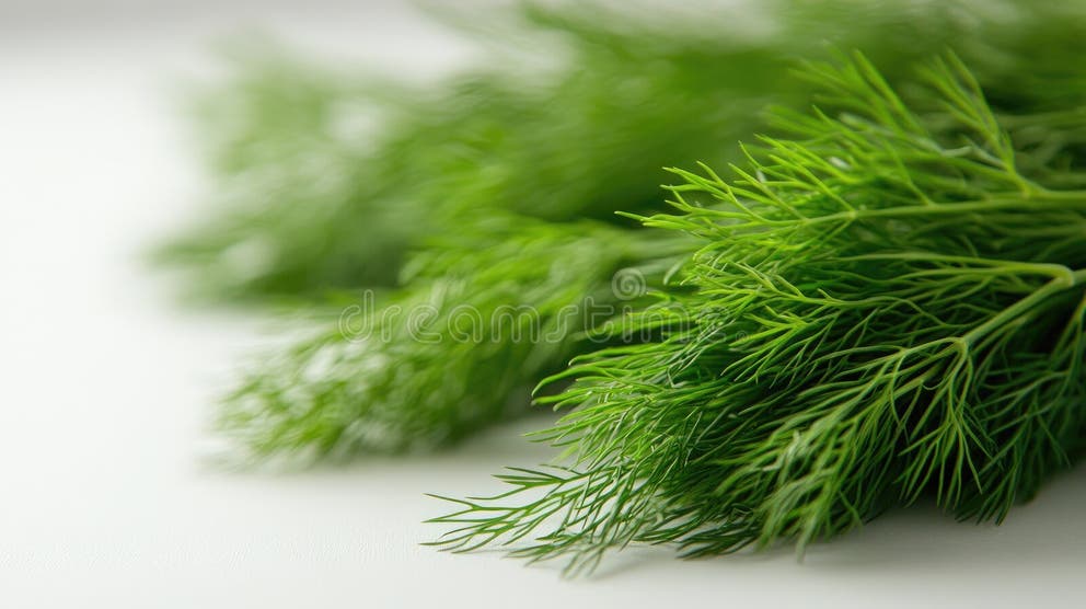 Fresh Dill Sprigs on White Background Stock Illustration - Illustration ...