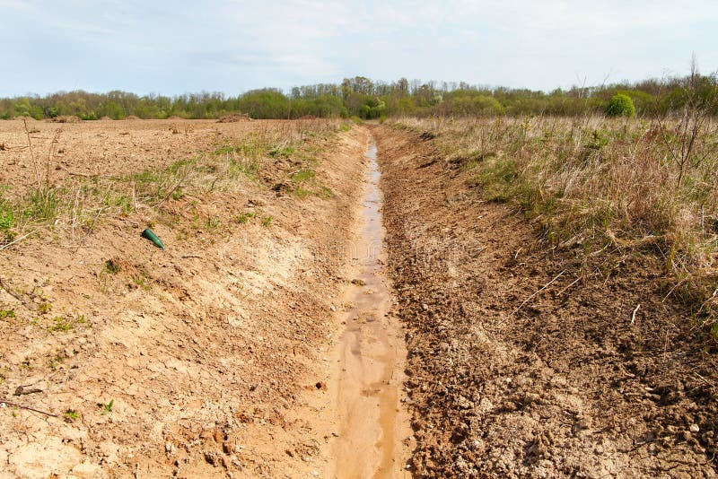 Ditch. stock image. Image of blue, plant, landscape, water - 24799549