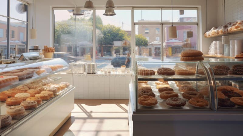 Fresh Donuts in the Bakery. Generative AI. Stock Illustration ...