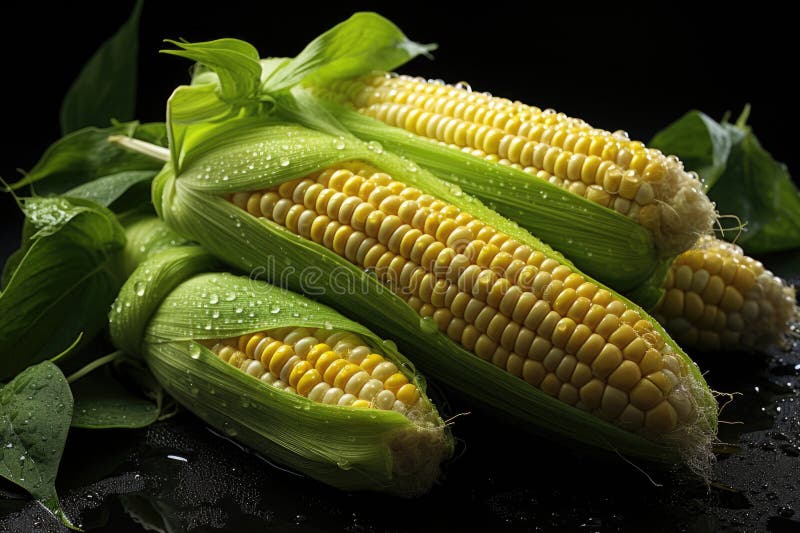 Fresh Double Corn Isolated on the White Background Stock Illustration ...