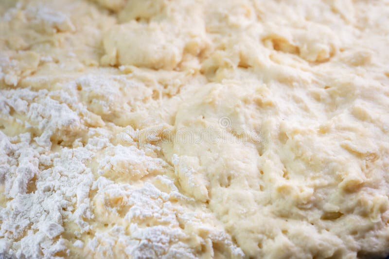 Fresh Dough with Flour As Background Stock Image - Image of wheat ...
