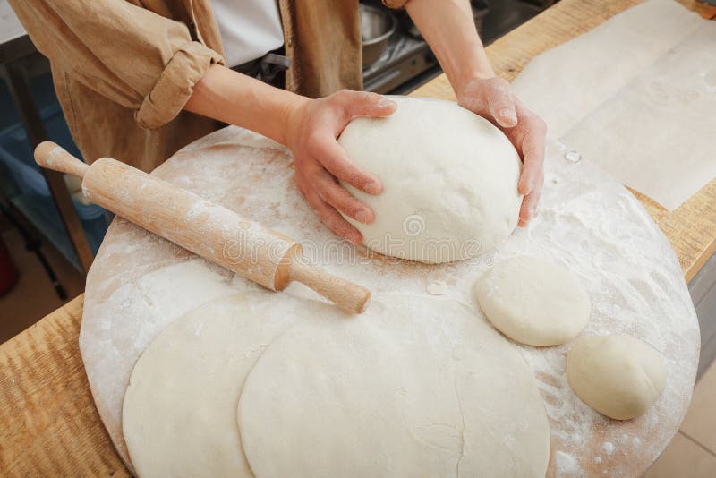 Fresh Dough for Handmade Bread at the Bakery Stock Image - Image of ...