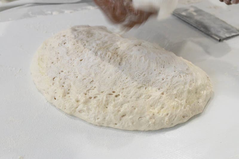 Fresh Dough Preparation on a Kitchen Surface Stock Photo - Image of ...