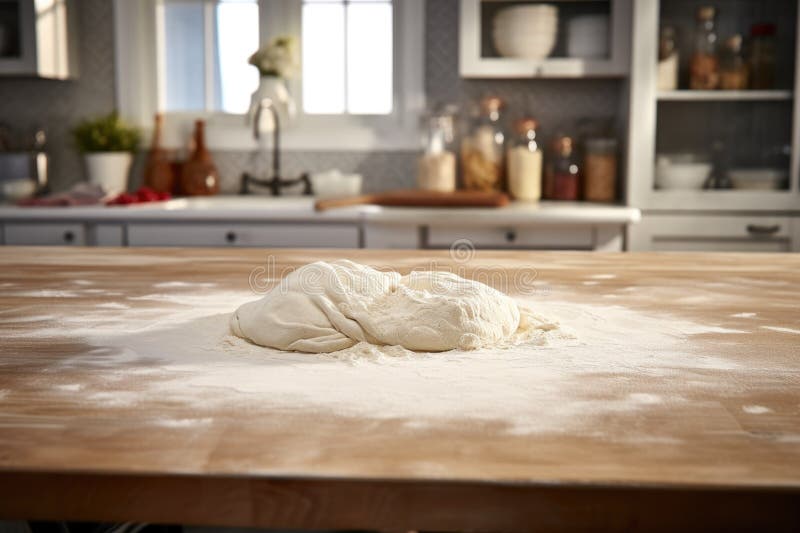 Fresh Dough Rolled Out on Floured Countertop Stock Illustration ...