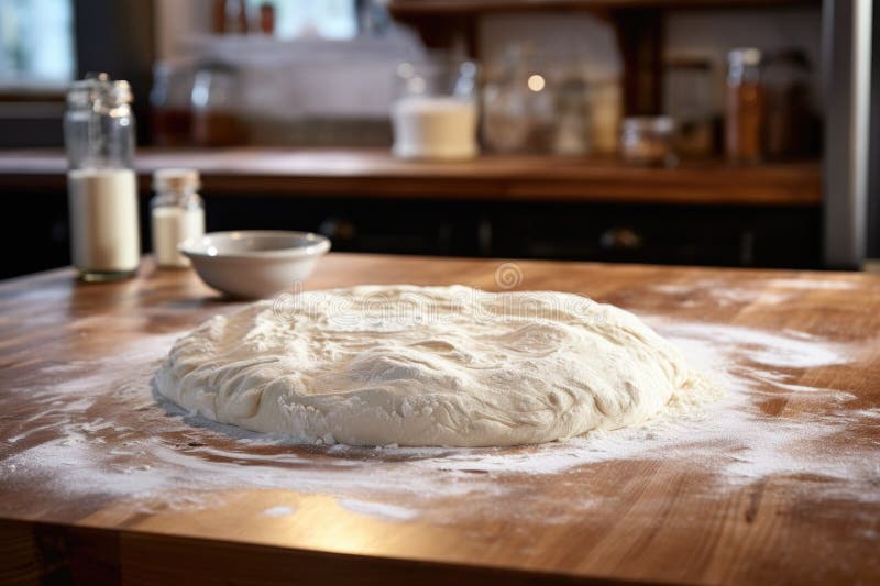 Fresh Dough Rolled Out on Floured Countertop Stock Illustration ...