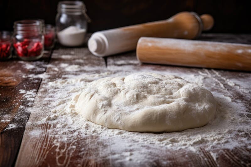 Fresh Dough Rolled Out on Floured Surface Stock Illustration ...