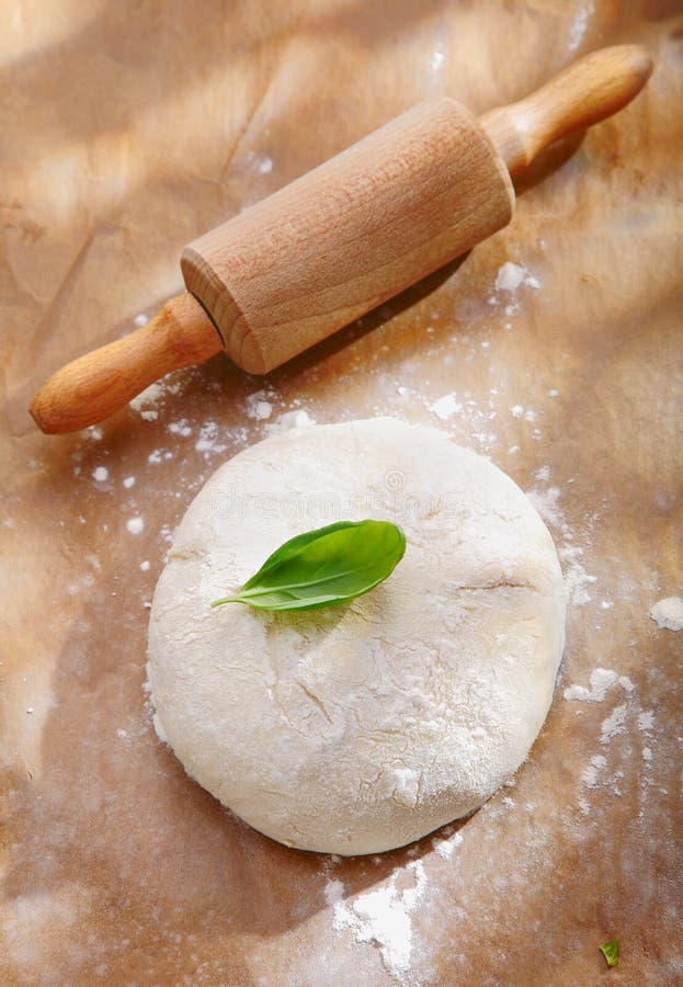 Homemade Butter Pie Crust in Pie Plate with Rolling Pin Stock Image ...
