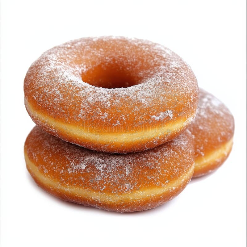 Fresh Doughnuts Isolated on White Background in High Fidelity Style ...