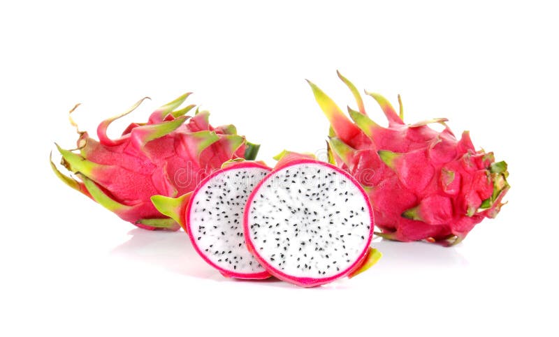 Fresh Dragon Fruit on White Background. Stock Photo - Image of macro ...