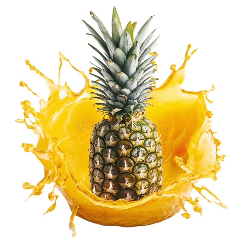 A Fresh in a Dramatic Golden Pineapple Juice Stock Image - Illustration ...