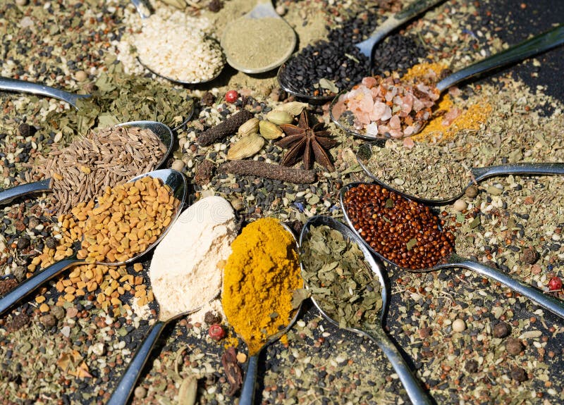 Herbs and spices stock photo. Image of herbs, food, allspice - 281675962