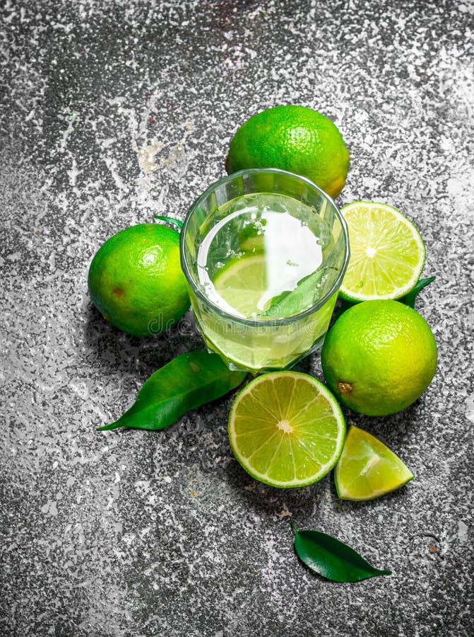 Fresh drink of ripe limes. stock photo. Image of beverage - 97658878