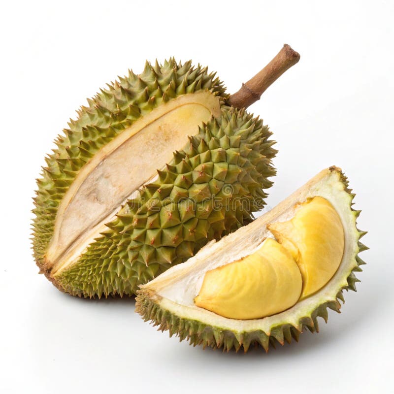 Fresh Durian Fruit Isolated on White Background Stock Illustration ...