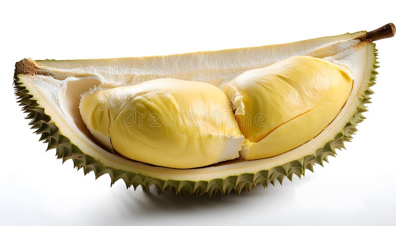 Fresh Durian Fruit Pulp, High in Healthy Nutrients on White Background ...