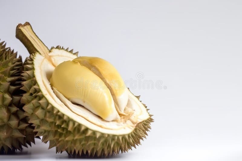 Fresh Durian Isolate on White Background. Macro Studio Shot. AI ...