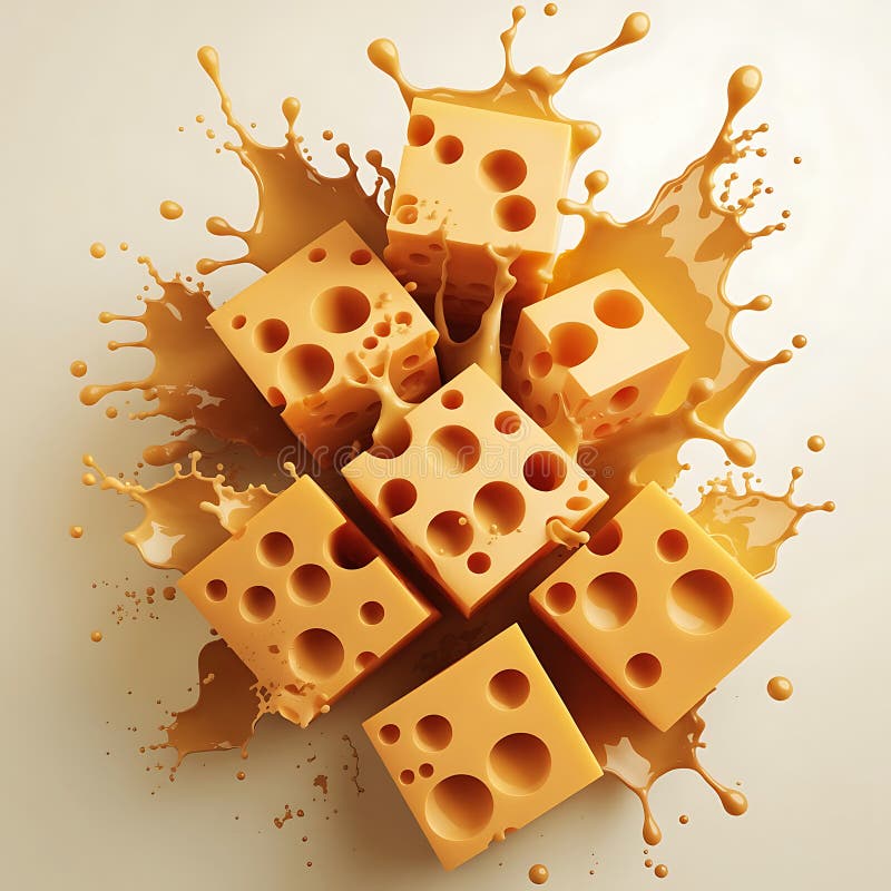 Fresh Dynamic Cheese Sauce Splashing Stock Illustration - Illustration ...