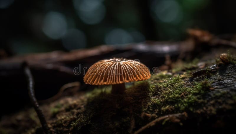 Fresh Edible Mushroom Cap Spotted in Uncultivated Forest Generated by ...