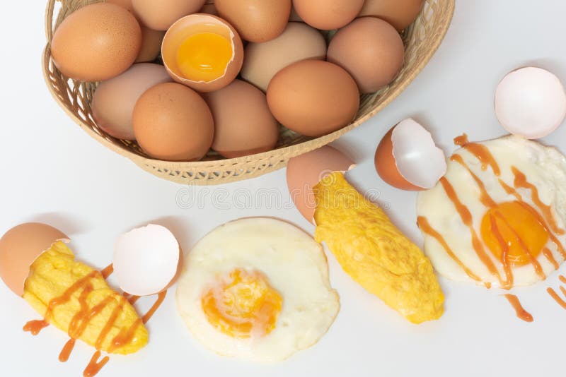 Mix Eggs, Omelet, Fried Egg Stock Image - Image of decoration, healthy ...