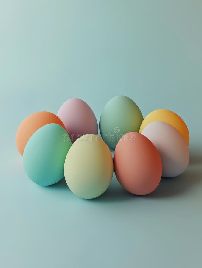 Fresh Eggs Arranged on a Solid Blue Background Showcasing Their Natural ...