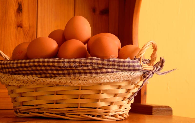 Eggs in a basket stock image. Image of food, ingrediens - 40196573