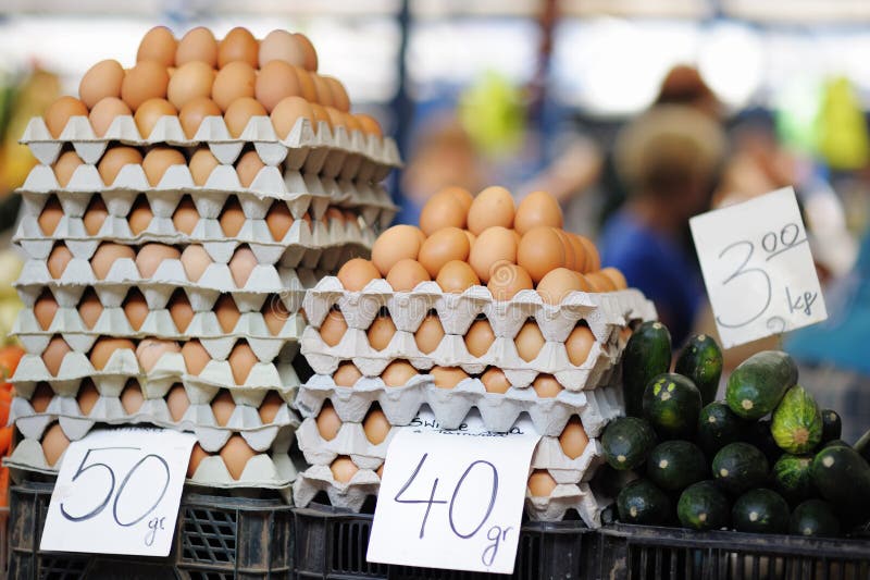Fresh Eggs at Farmers Market Stock Photo - Image of farm, market: 44857726