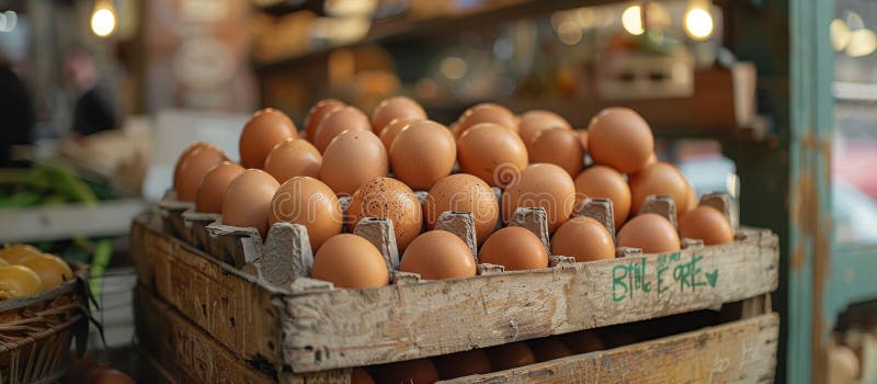 Fresh Eggs for Sale at Market Stall Stock Photo - Image of sale, price ...