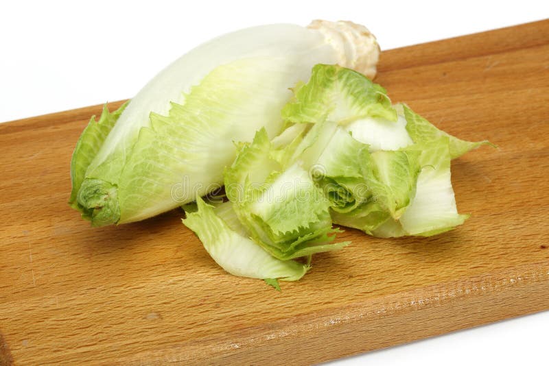 Fresh Endive on Cutting Board Stock Image - Image of closeup, leaf ...